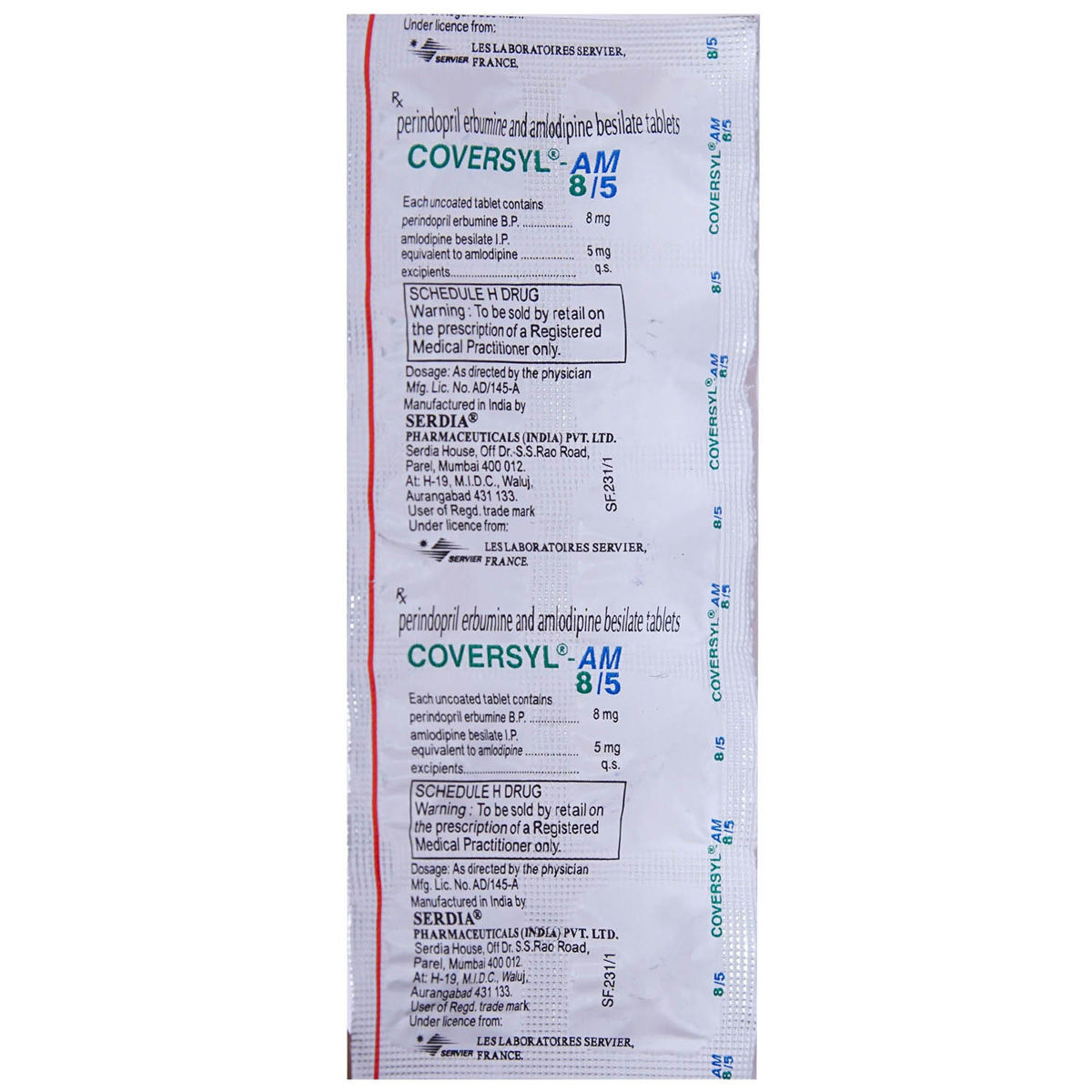 Coversyl-AM 8/5 Tablet 10's Price, Uses, Side Effects, Composition - Apollo Pharmacy