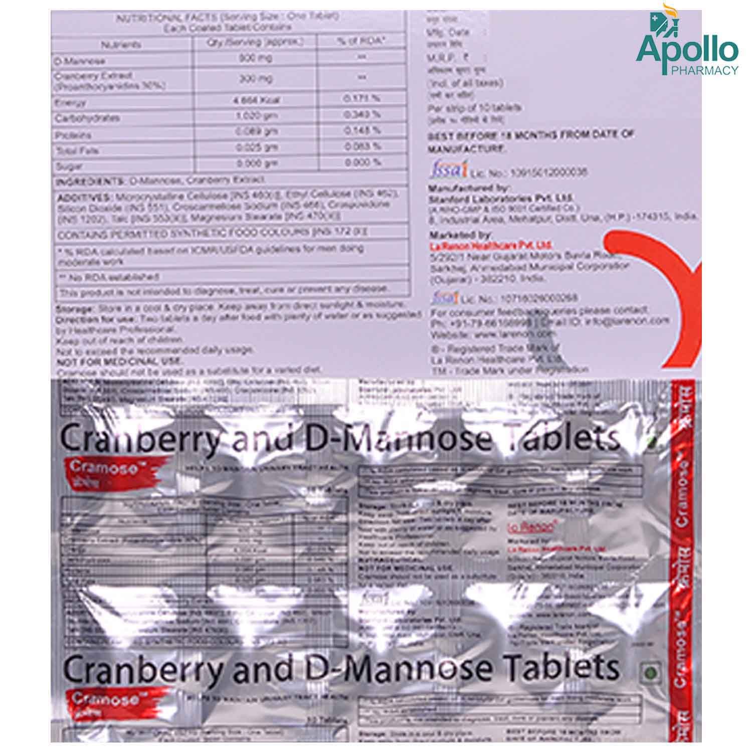 Cramose Tablet 10's Price, Uses, Side Effects, Composition - Apollo ...