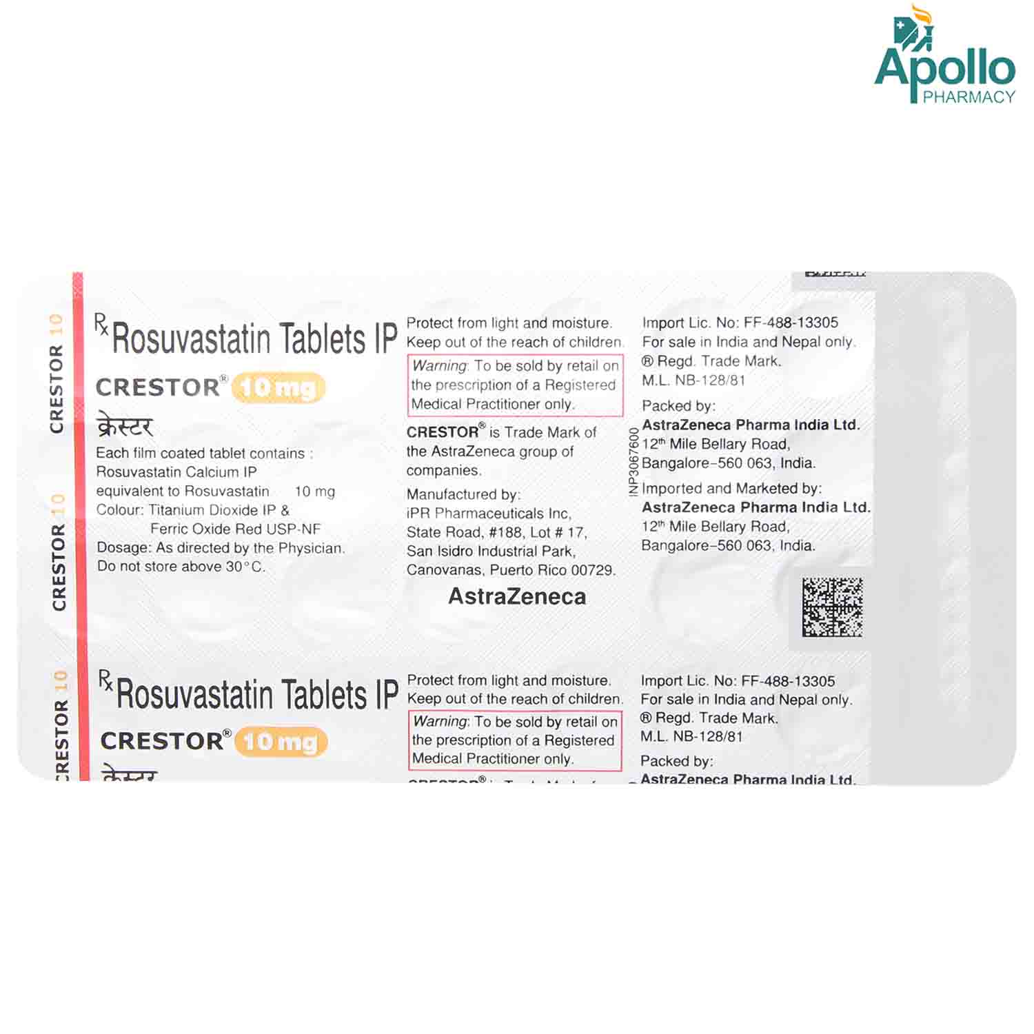 Crestor 10 mg Tablet 30's Price, Uses, Side Effects, Composition ...