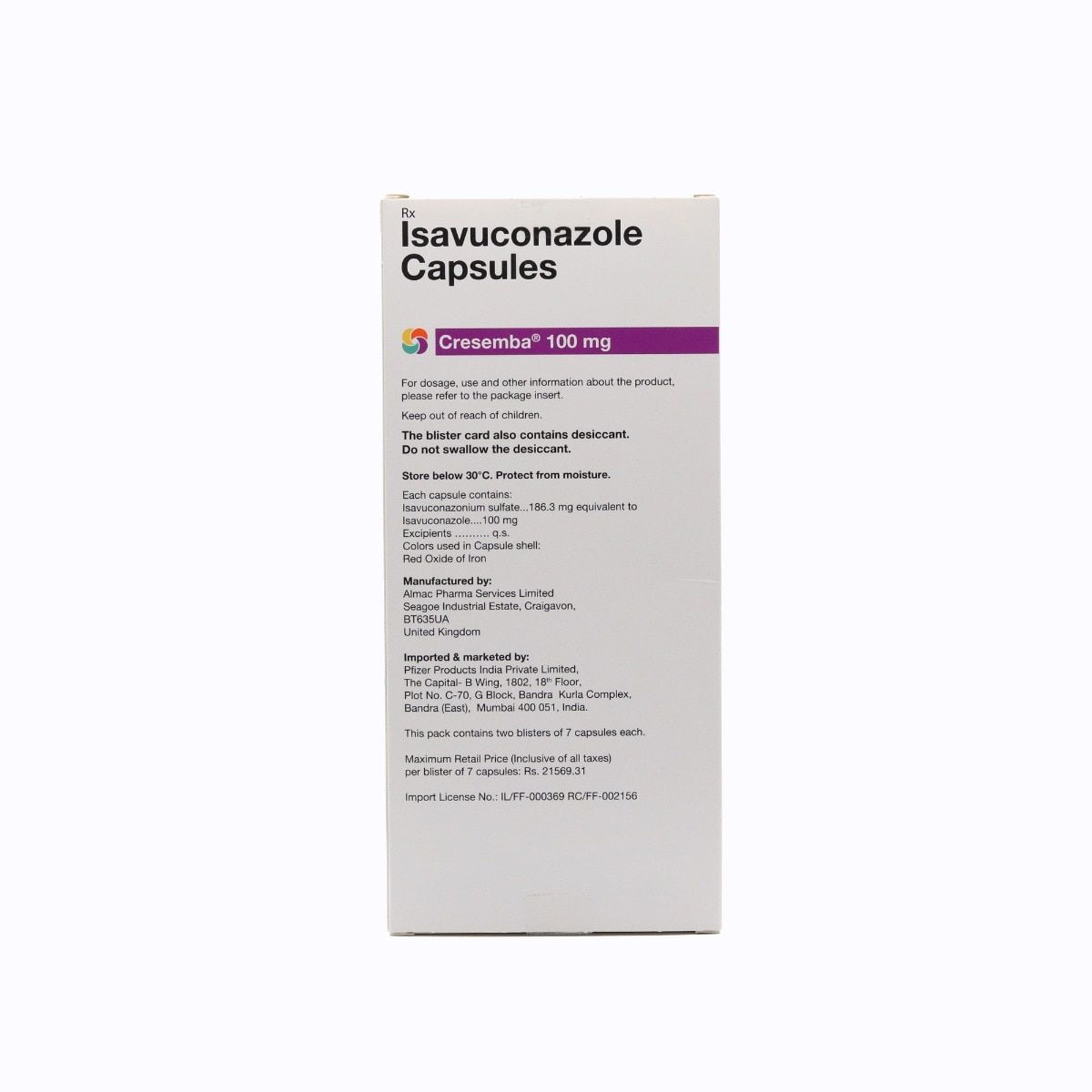 CRESEMBA 100MG CAPSULES 7'S Price, Uses, Side Effects, Composition ...