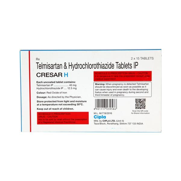 Cresar H 40 Tablet 15's Price, Uses, Side Effects, Composition - Apollo ...