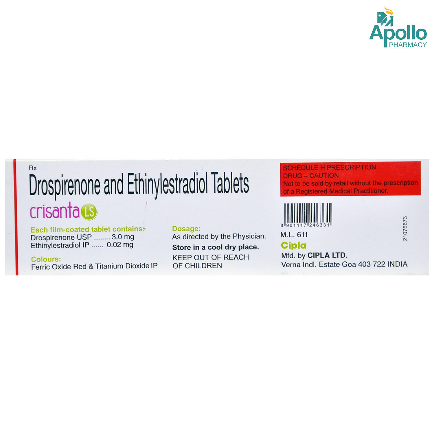 Crisanta LS Tablet 24's Price, Uses, Side Effects, Composition - Apollo ...
