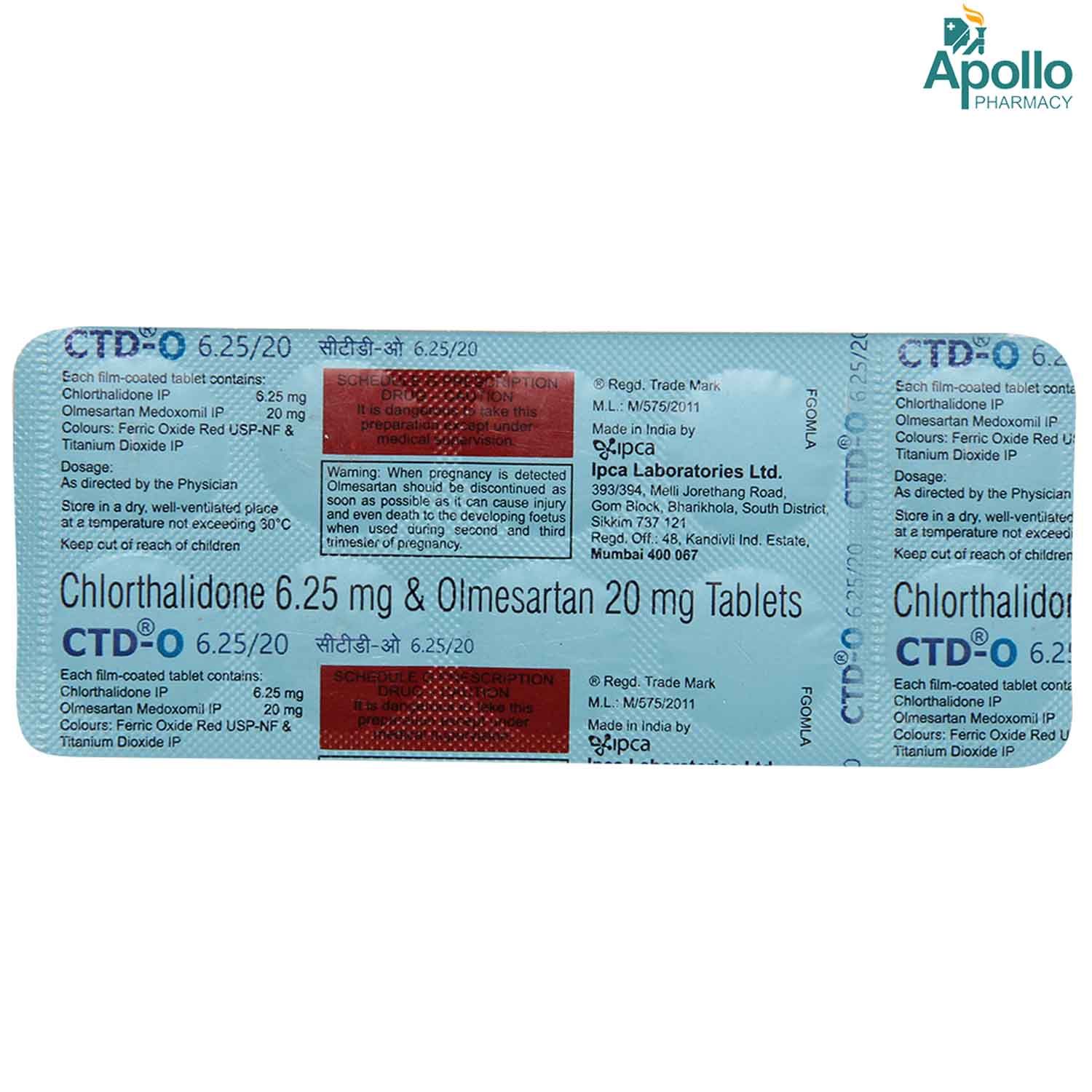 CTD O 6.25/20 Tablet 10's Price, Uses, Side Effects, Composition ...