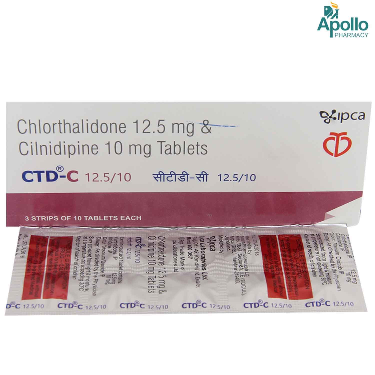 CTD C 12.5/10MG TABLET 10'S Price, Uses, Side Effects, Composition ...