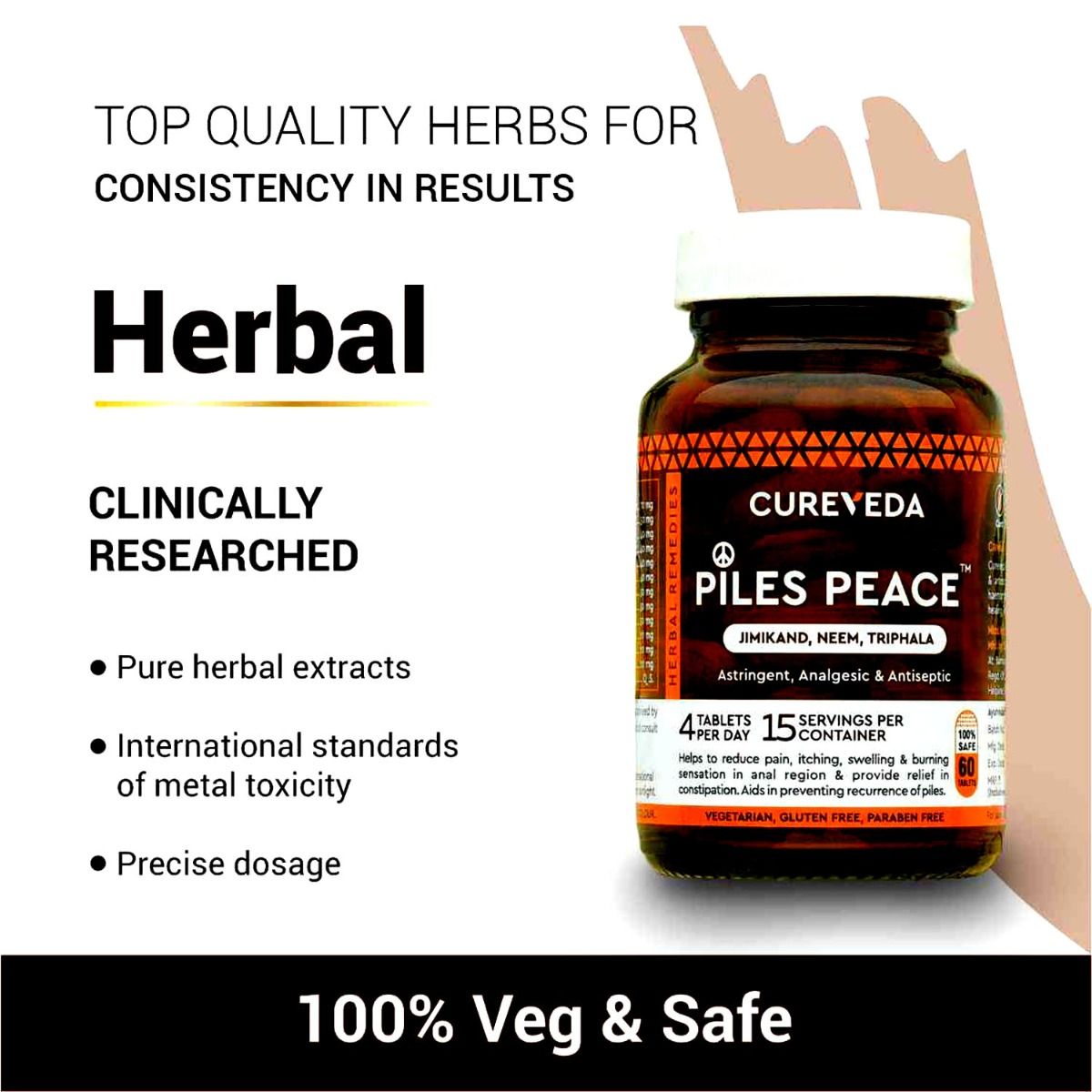 Cureveda Piles Peace, 60 Tablets Price, Uses, Side Effects, Composition ...