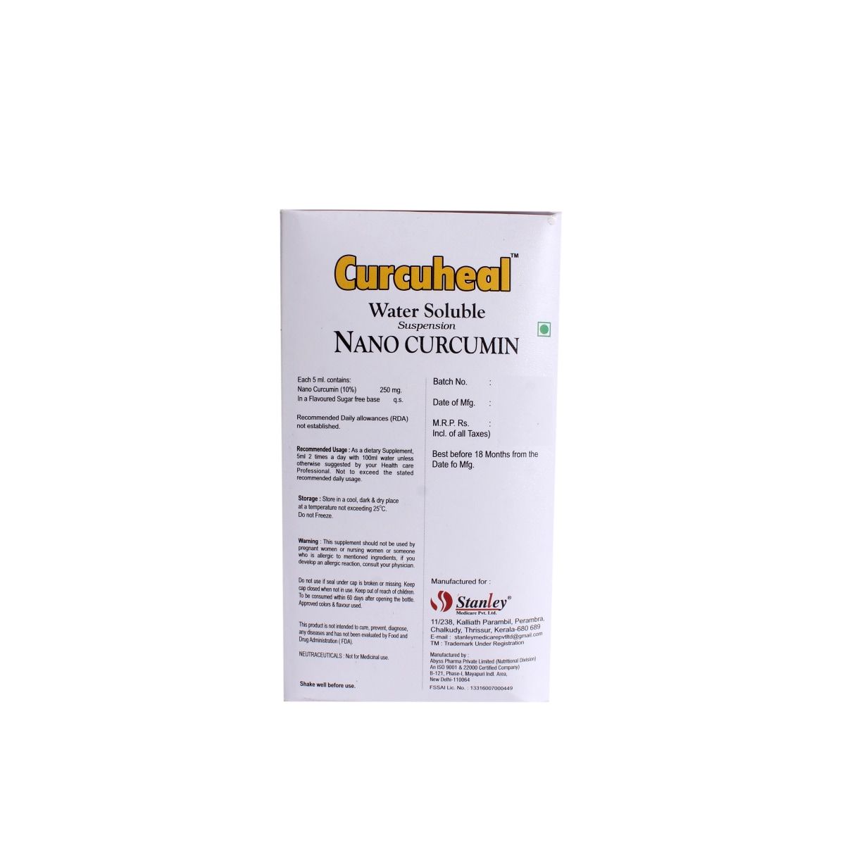 Curcuheal 250Mg S/F Suspension 150 ml Price, Uses, Side Effects ...