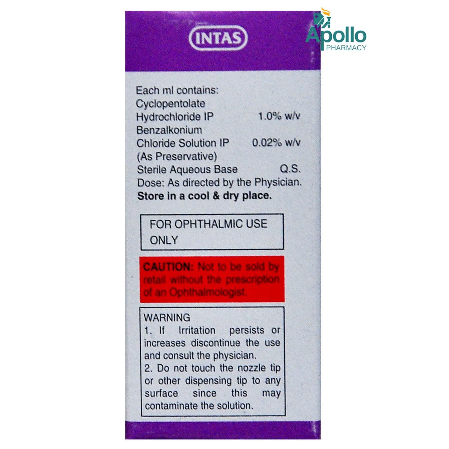 CYCLOGYL DROPS 5ML Price, Uses, Side Effects, Composition - Apollo Pharmacy
