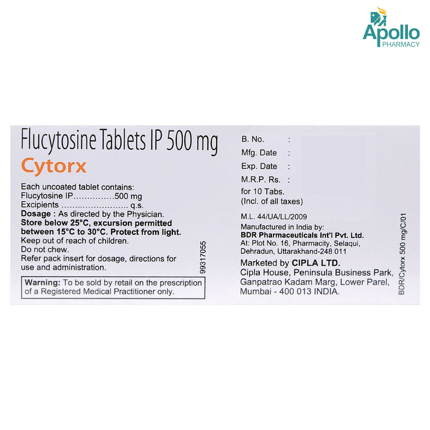 Cytorx 500mg Tablet 10's Price, Uses, Side Effects, Composition ...