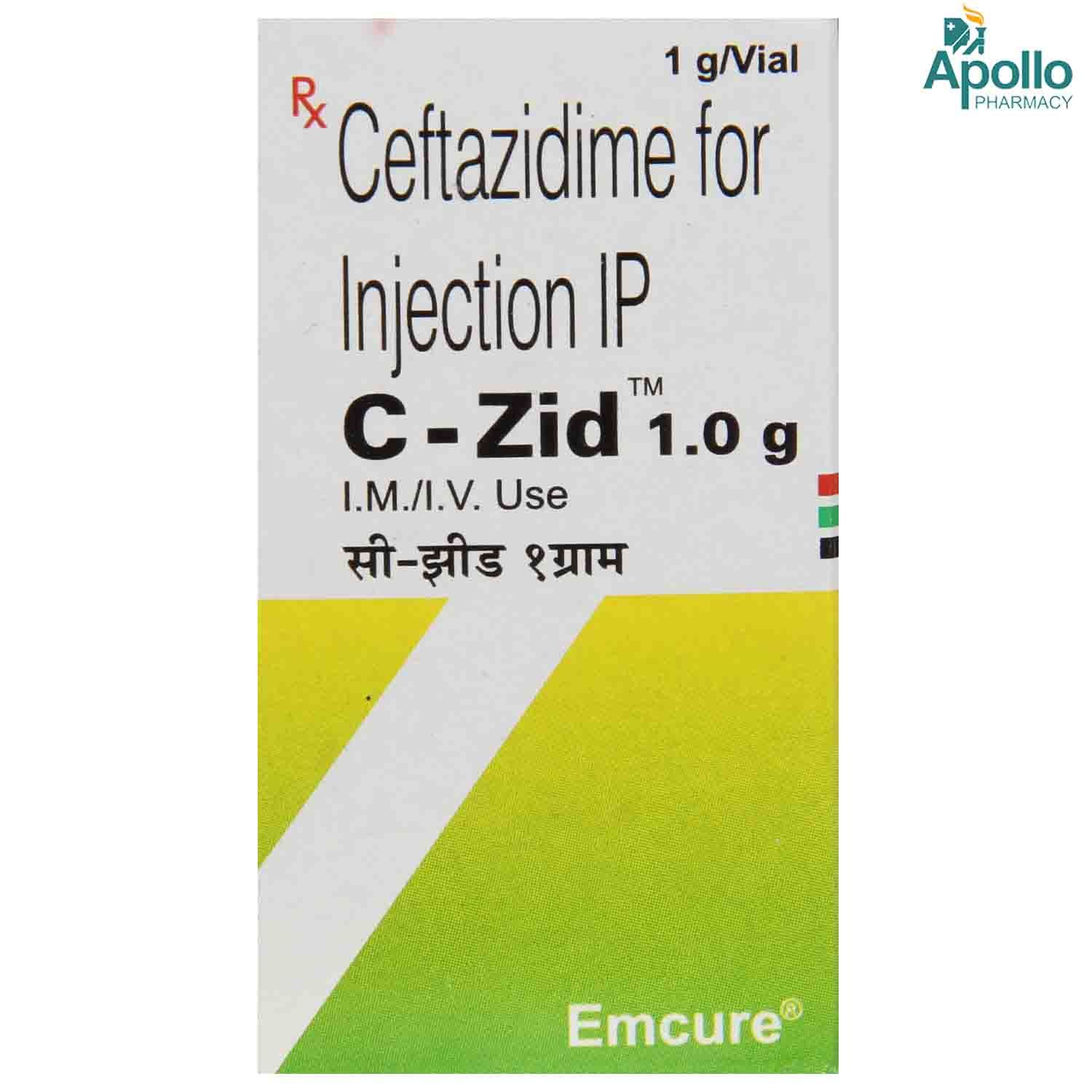 C ZID 1 gm Injection 1's Price, Uses, Side Effects, Composition ...