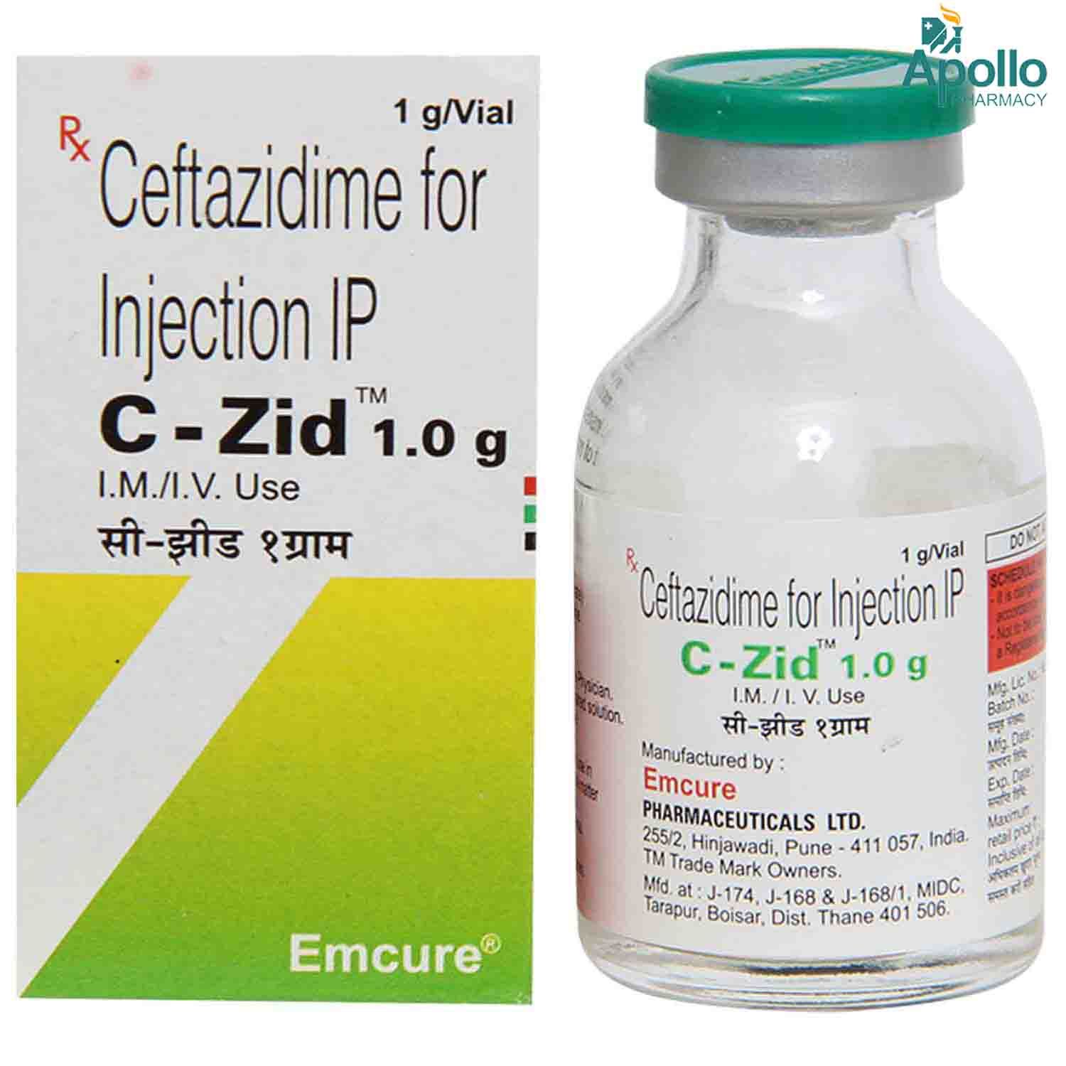 C ZID 1 gm Injection 1's Price, Uses, Side Effects, Composition ...
