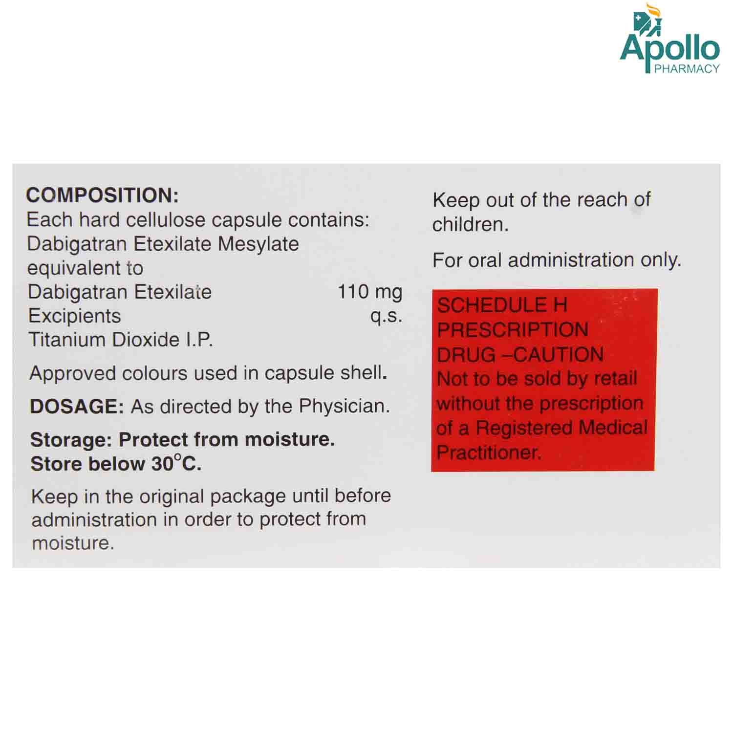 Dabigza 110 Capsule 10's Price, Uses, Side Effects, Composition ...
