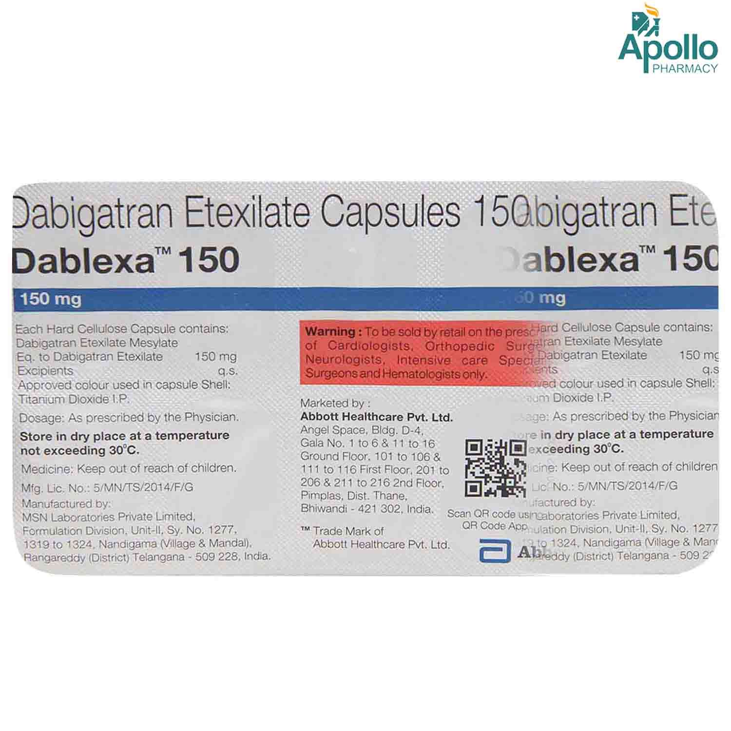 Dablexa 150 Capsule 10's Price, Uses, Side Effects, Composition ...