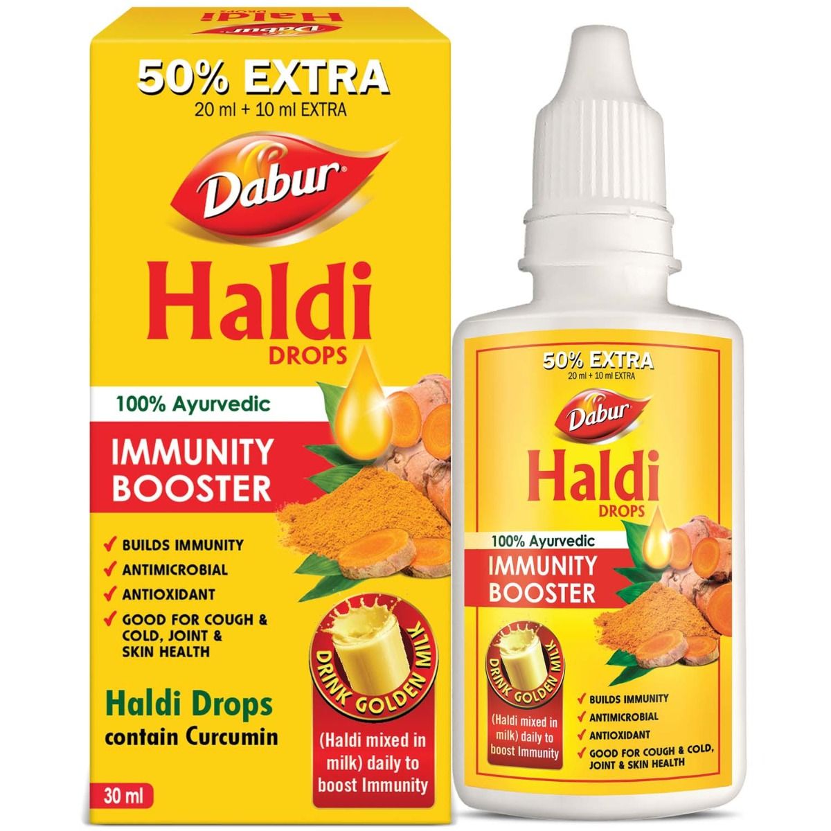 Dabur Haldi Immunity Booster Drops, 30 ml Price, Uses, Side Effects ...