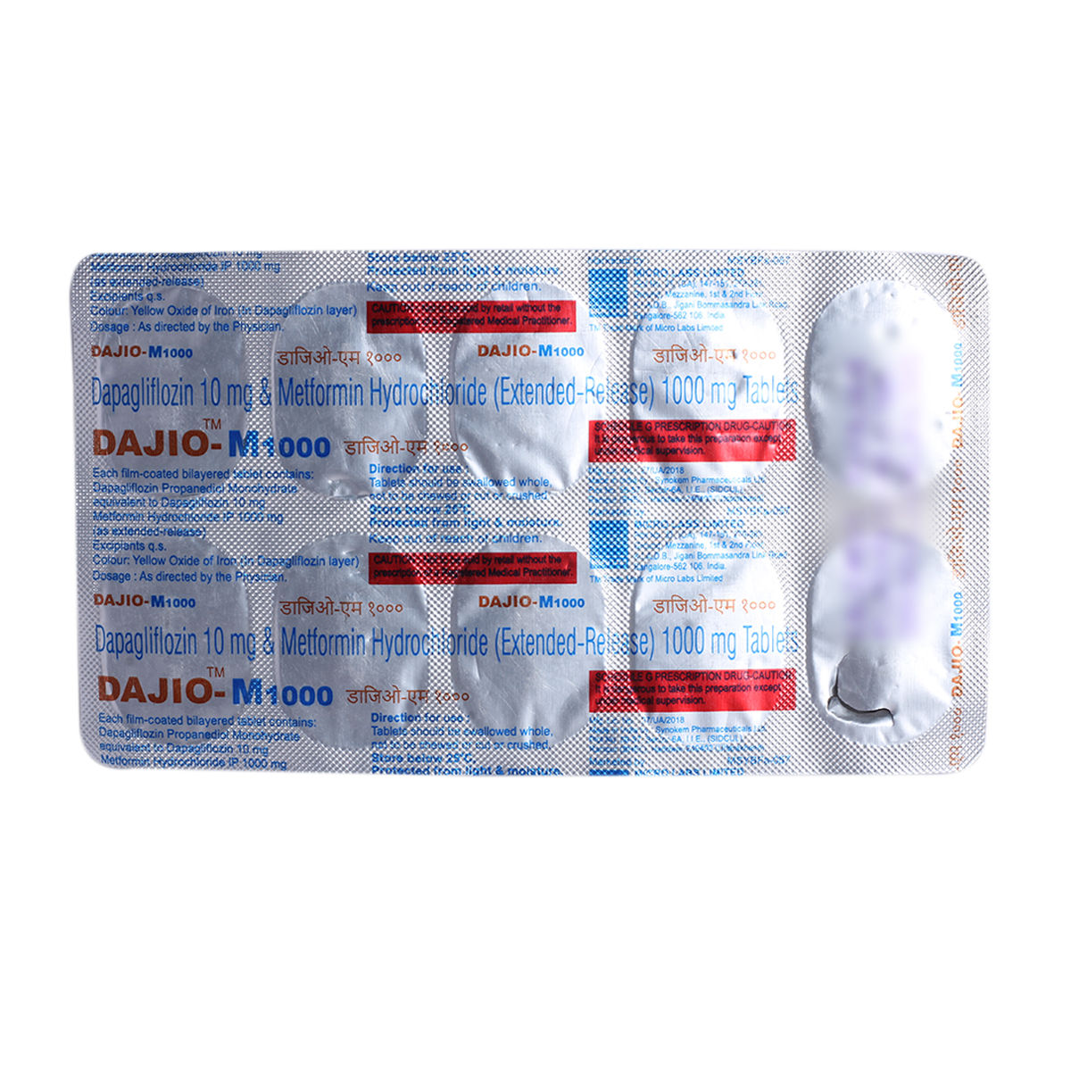 Dajio-M 1000 Tablet 10's Price, Uses, Side Effects, Composition ...