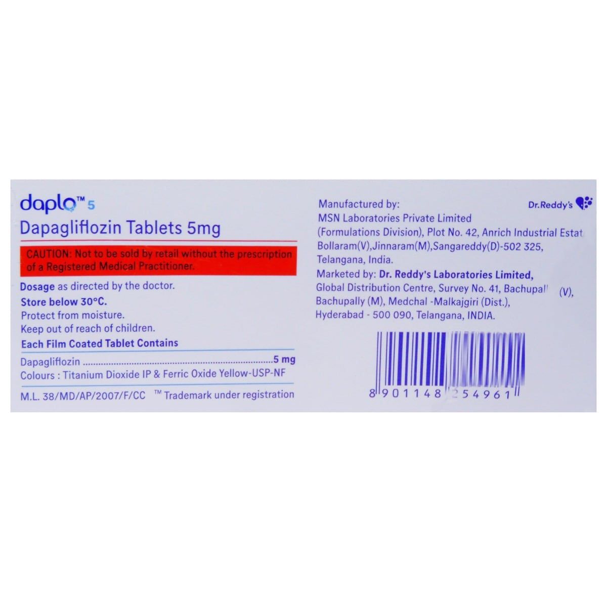 Daplo 5 Tablet 10's Price, Uses, Side Effects, Composition - Apollo ...