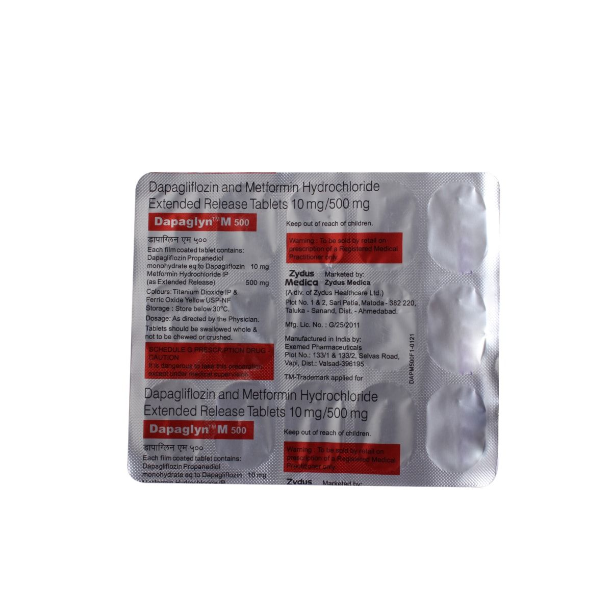 DAPAGLYN M 500 TABLETS 15'S Price, Uses, Side Effects, Composition ...