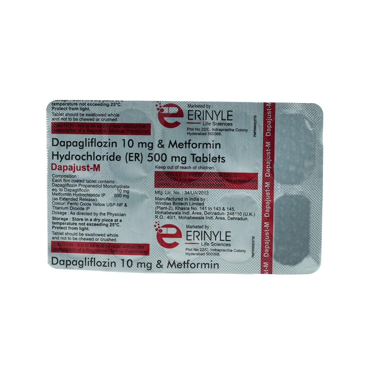 Dapajust-M 10/500 Tablet 10's Price, Uses, Side Effects, Composition ...