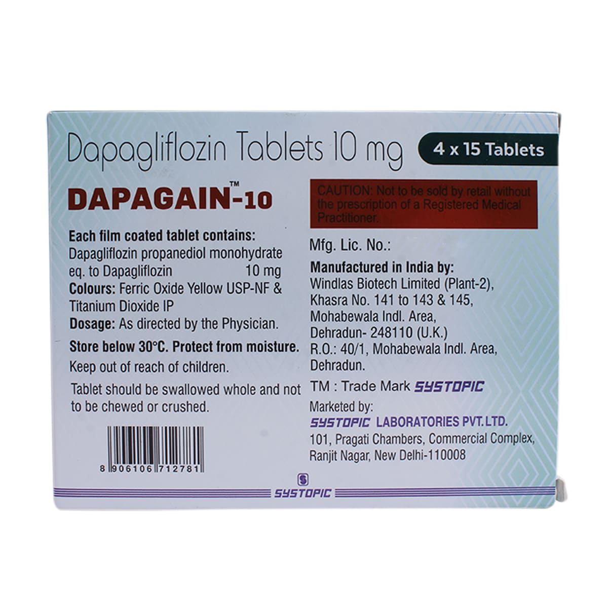 Dapagain-10 Tablet 15's Price, Uses, Side Effects, Composition - Apollo ...