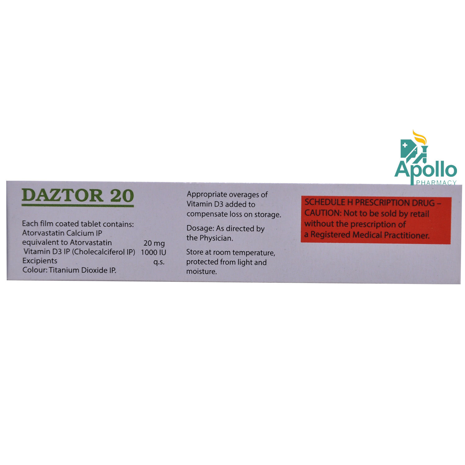 Daztor 20 Tablet 10's Price, Uses, Side Effects, Composition - Apollo ...