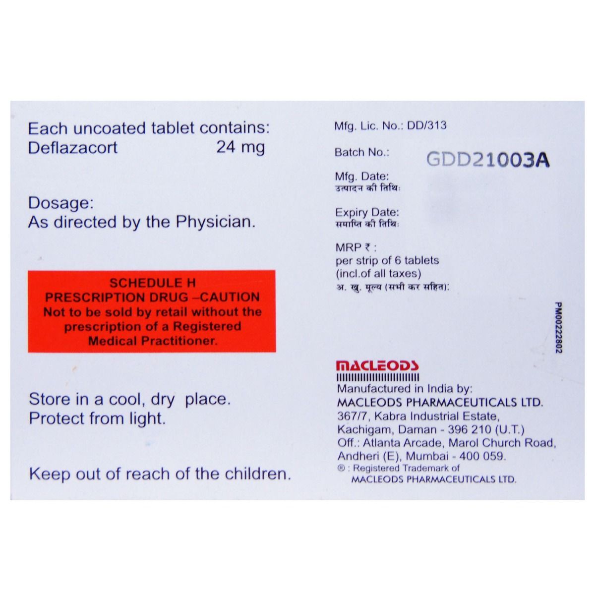 Defcort 24 Tablet 6's Price, Uses, Side Effects, Composition - Apollo ...