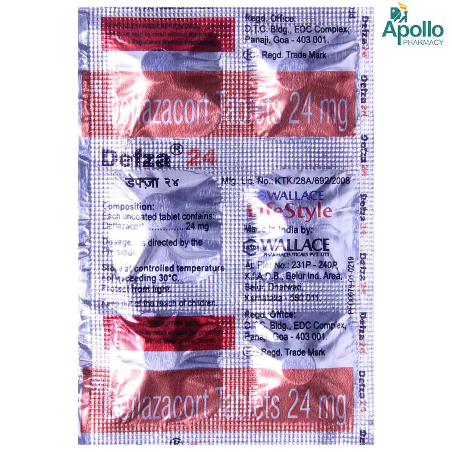 Defza 24 Tablet 6's Price, Uses, Side Effects, Composition - Apollo ...