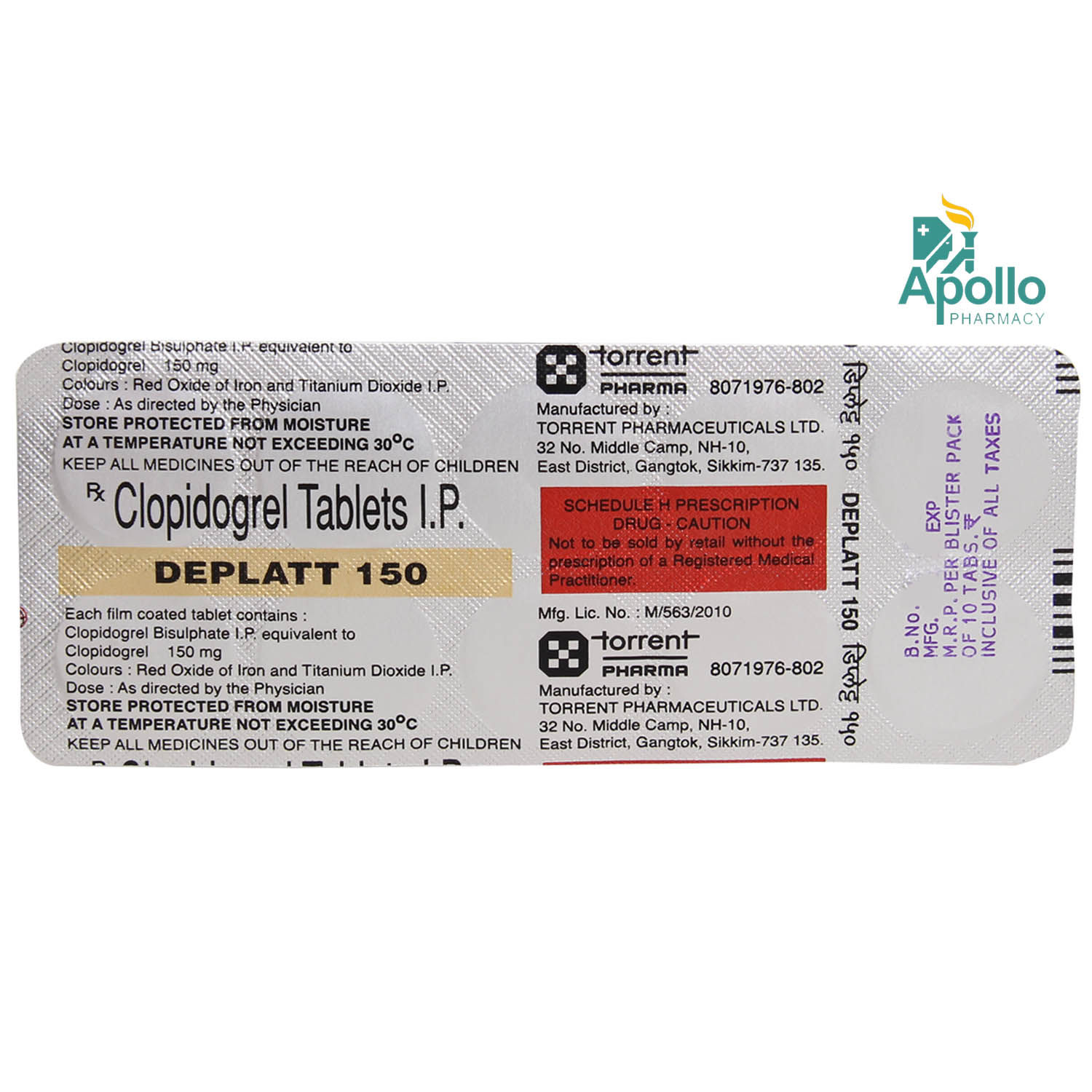 Deplatt 150 Tablet 10's Price, Uses, Side Effects, Composition - Apollo ...