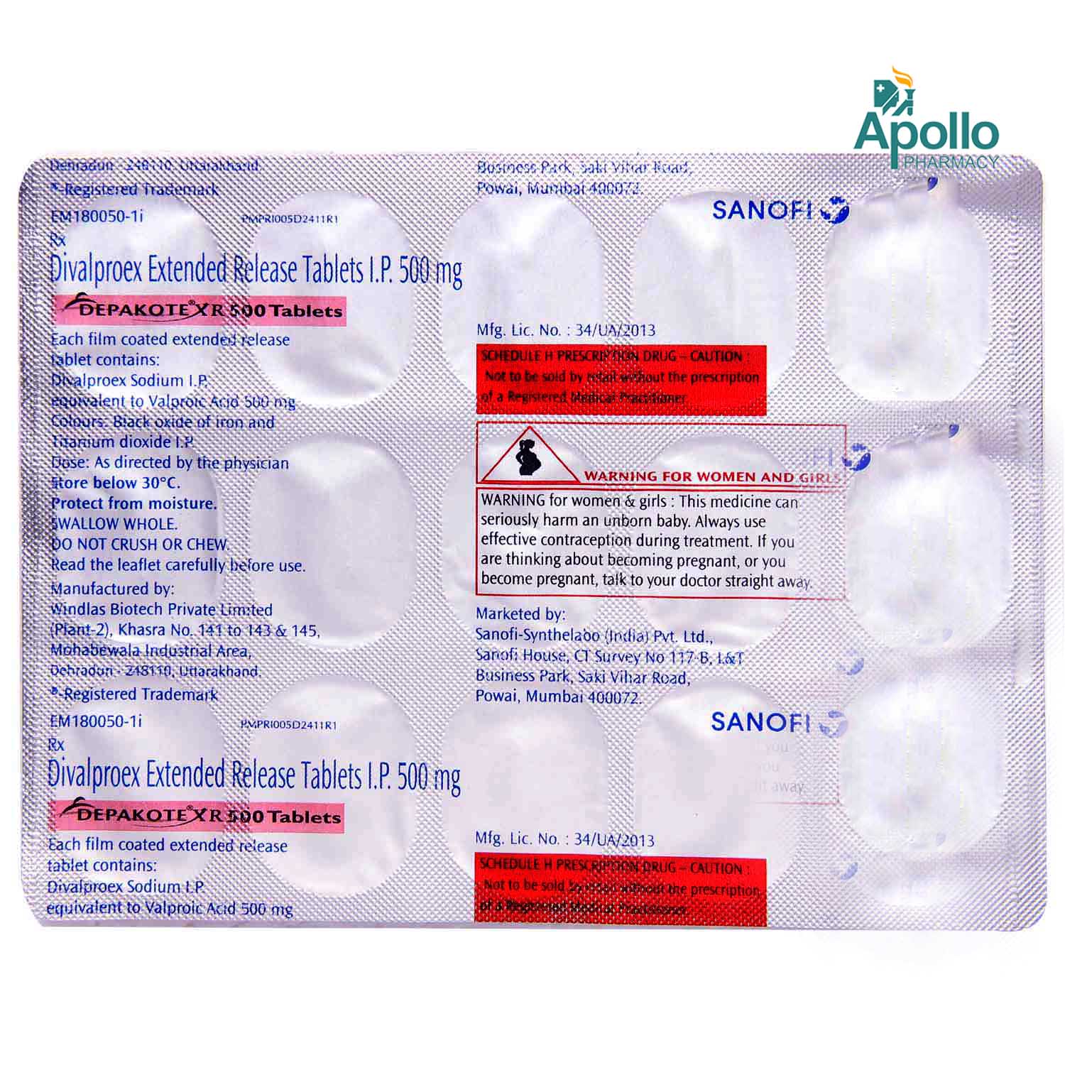 Depakote XR 500 Tablet 15's Price, Uses, Side Effects, Composition ...