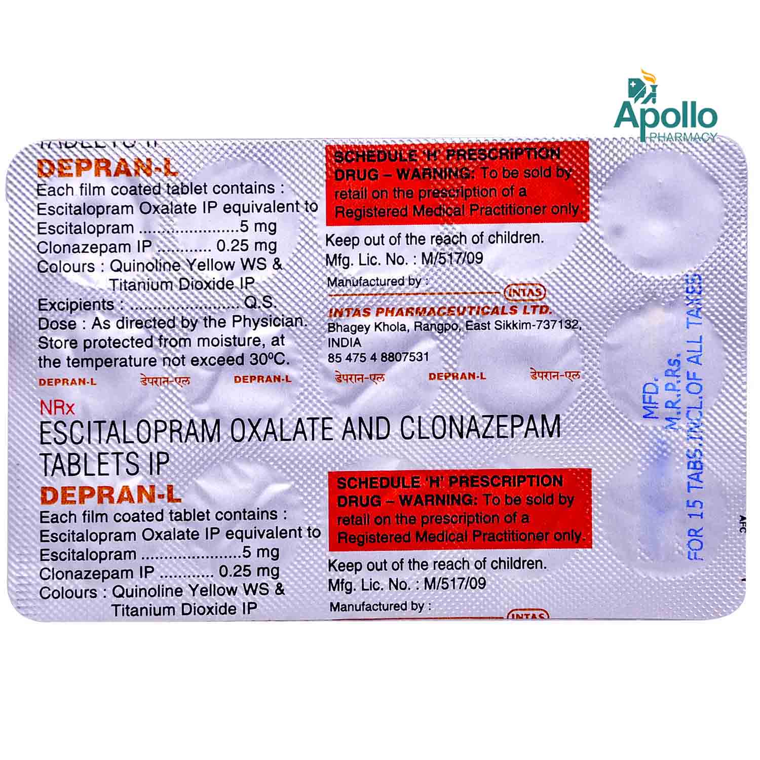 DEPRAN L TABLET Price, Uses, Side Effects, Composition - Apollo Pharmacy