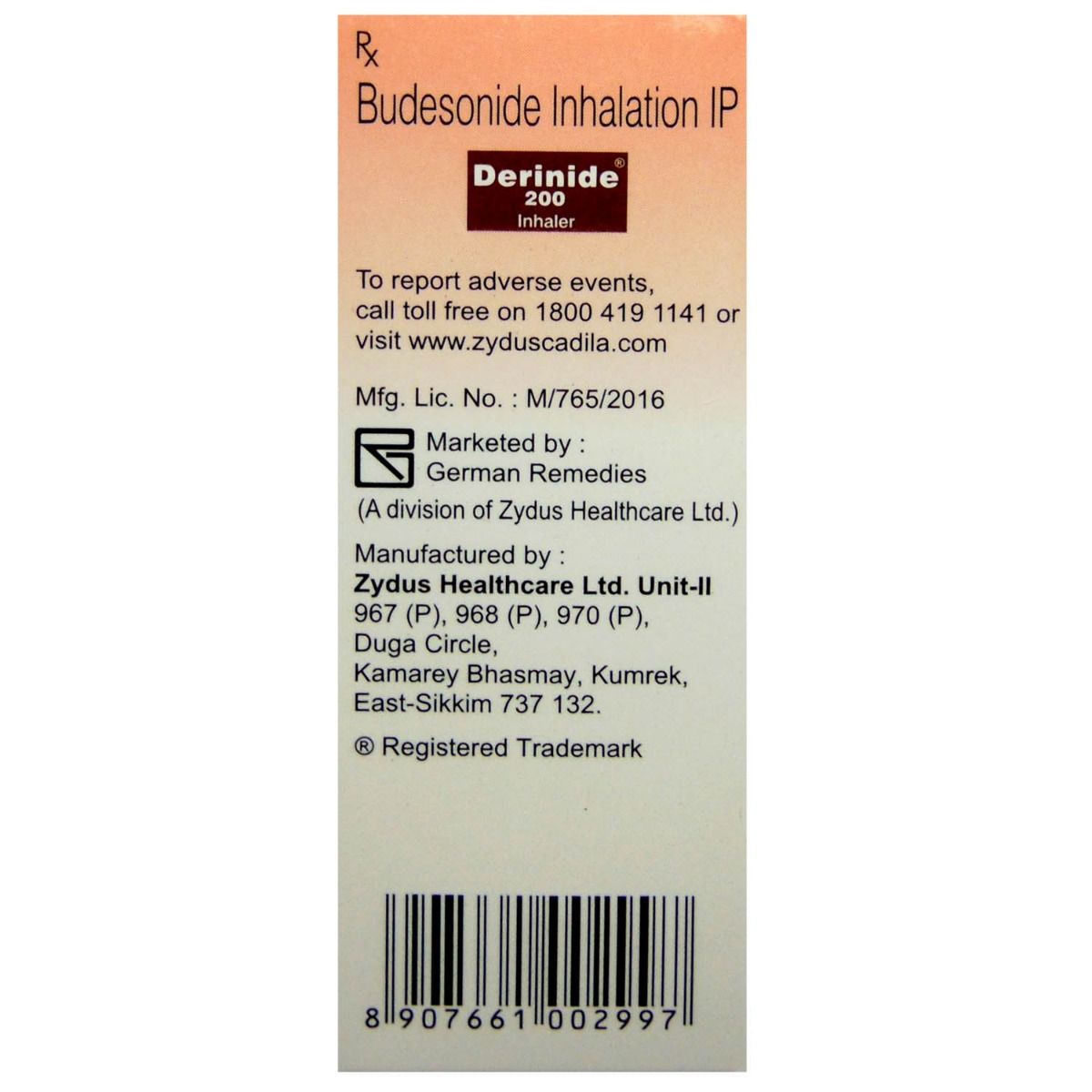 Derinide 200 Inhaler 1's Price, Uses, Side Effects, Composition ...