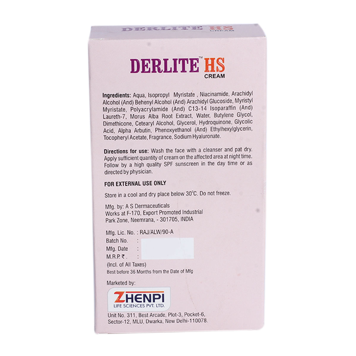 Derlite HS Cream 30 gm Price, Uses, Side Effects, Composition - Apollo ...