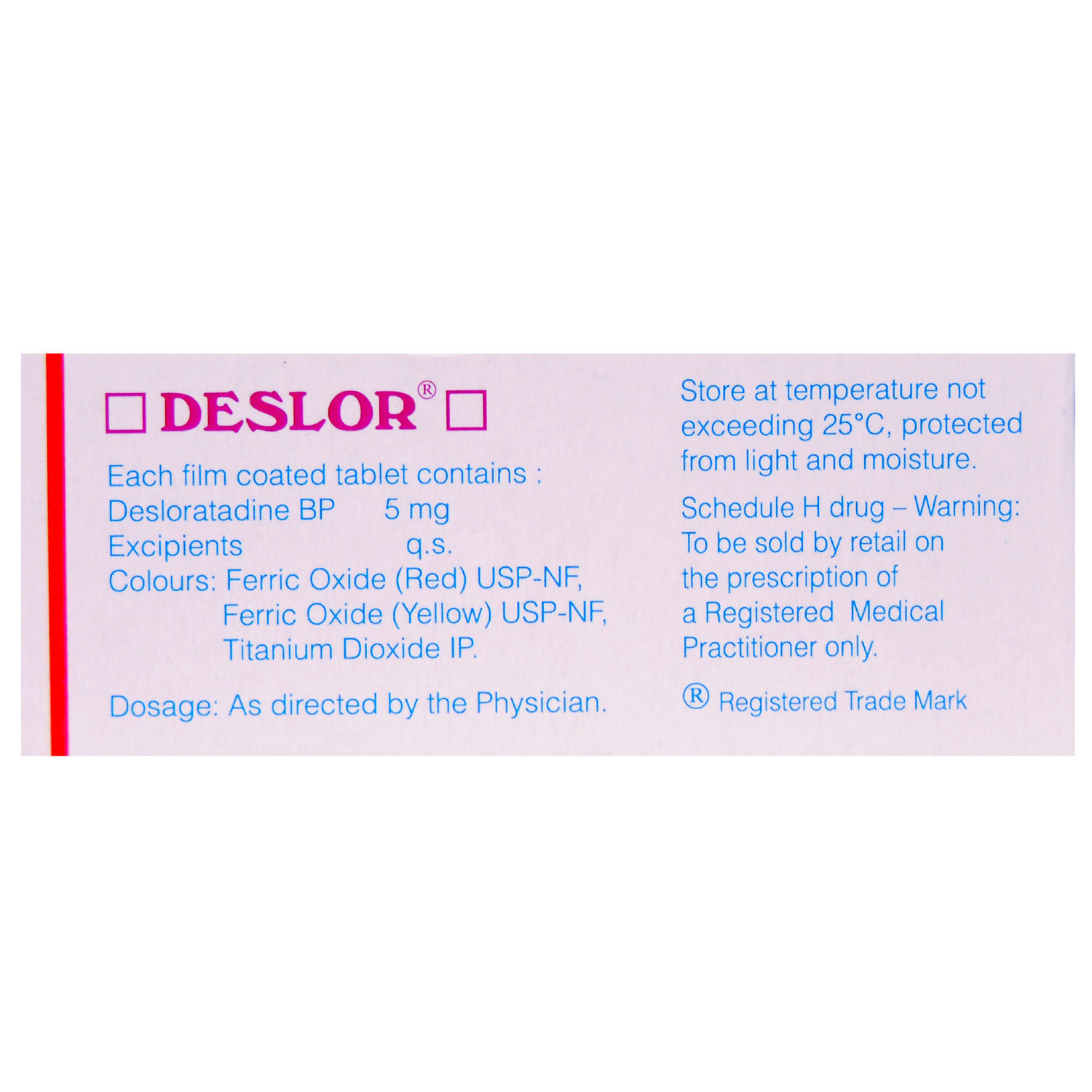 Deslor Tablet 10's Price, Uses, Side Effects, Composition - Apollo Pharmacy
