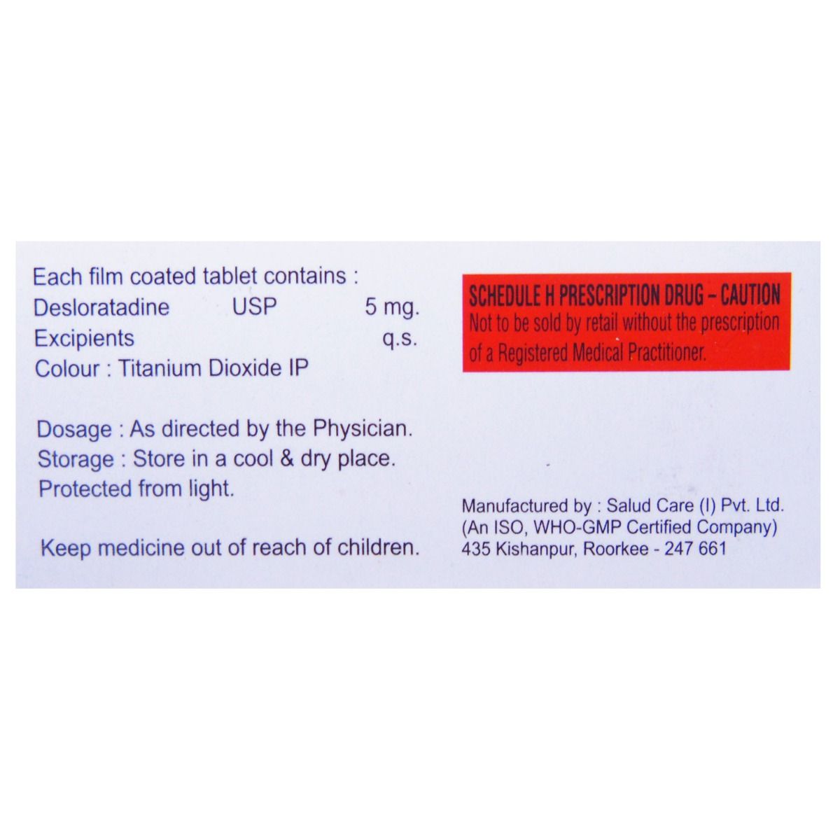 DESALERT 5MG TABLET 10'S Price, Uses, Side Effects, Composition ...