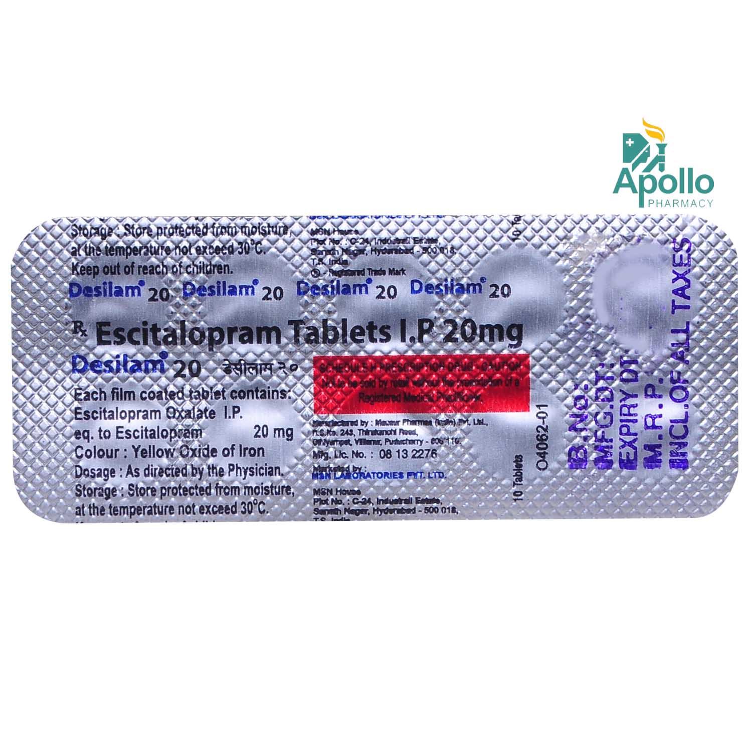 Desilam 20 Tablet 10's Price, Uses, Side Effects, Composition - Apollo ...
