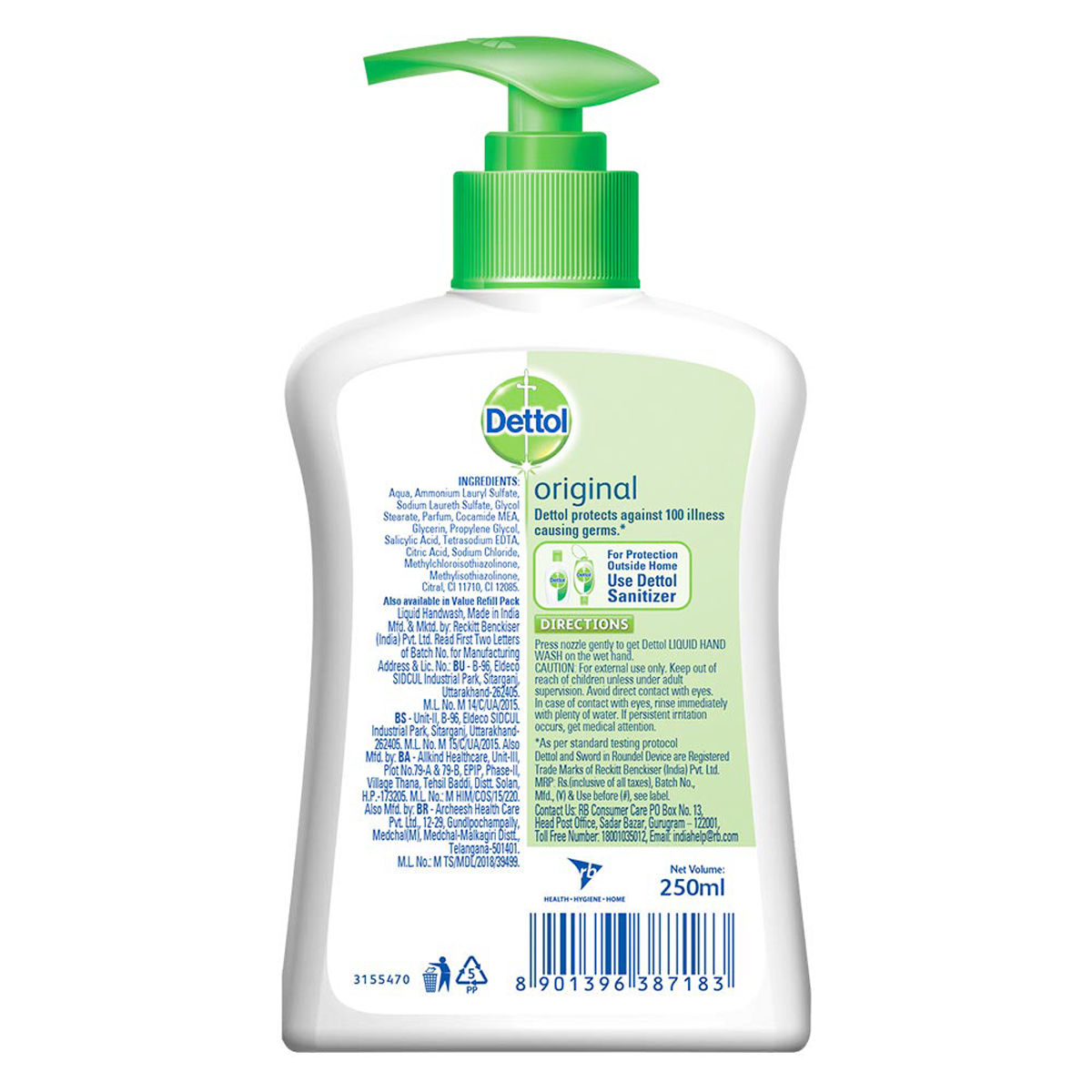 Dettol Original Liquid Handwash, 250 ml Price, Uses, Side Effects ...