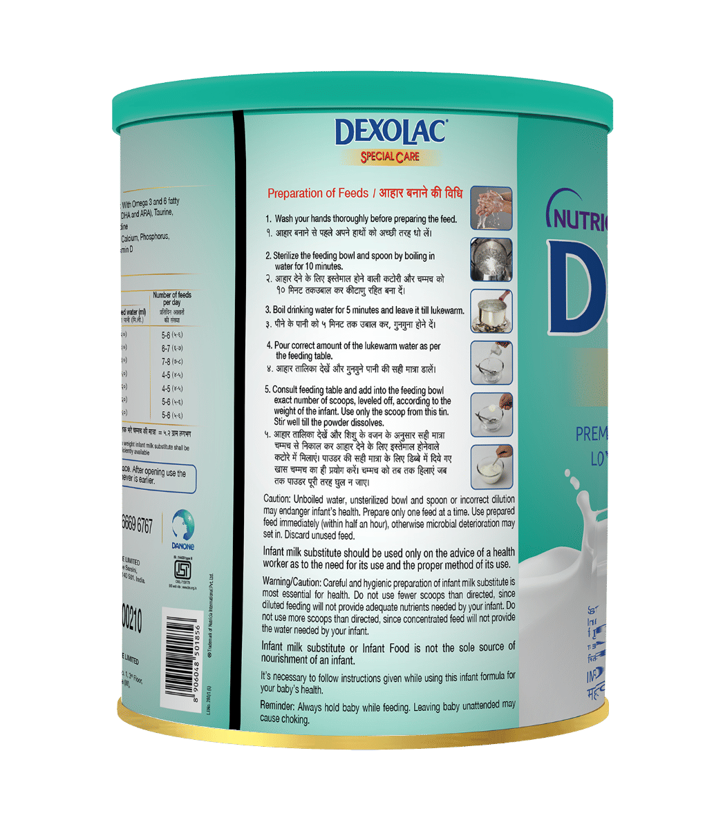 Dexolac Special Care Infant Formula Powder for Premature Baby (Born ...