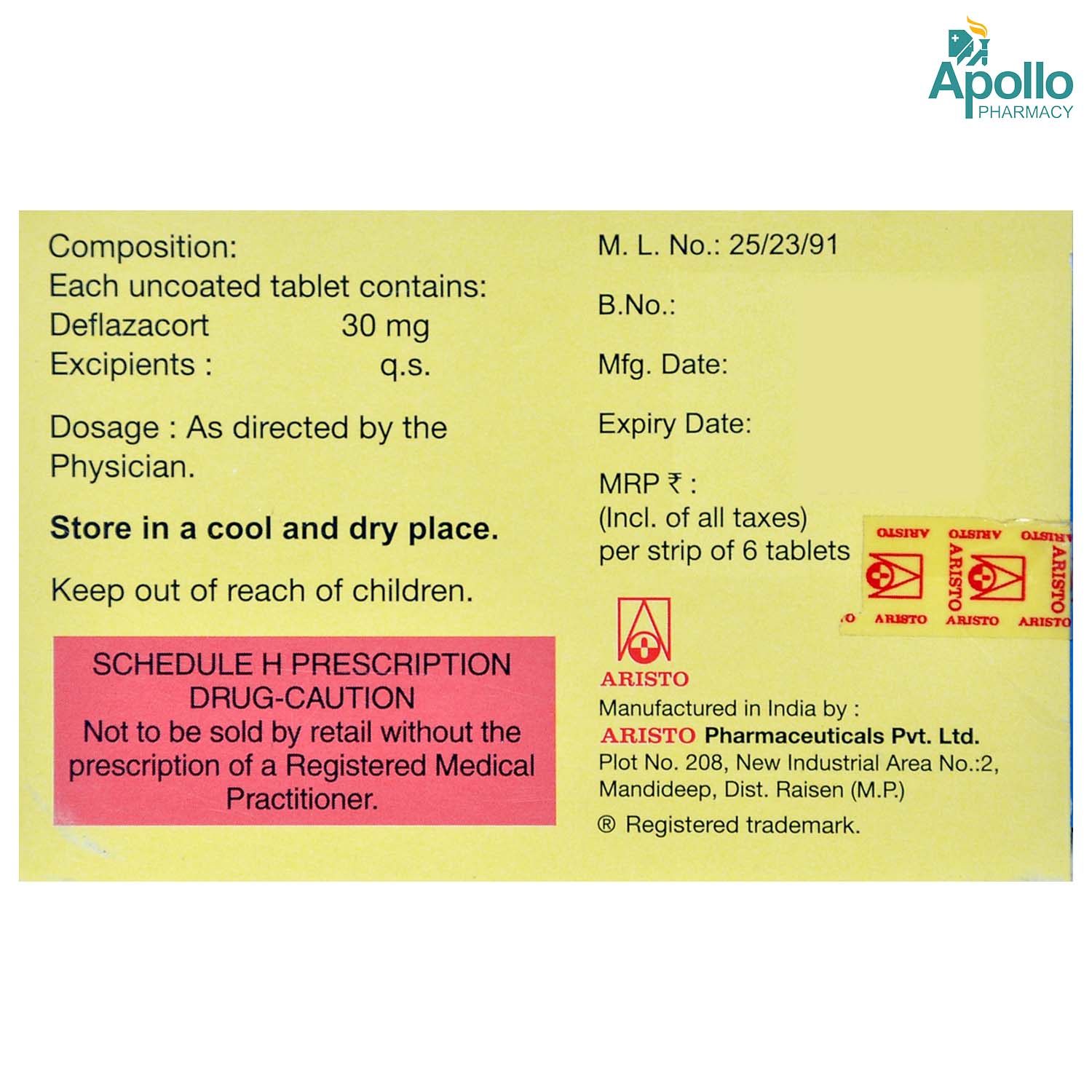 Dezacor 30 Tablet 6's Price, Uses, Side Effects, Composition - Apollo ...
