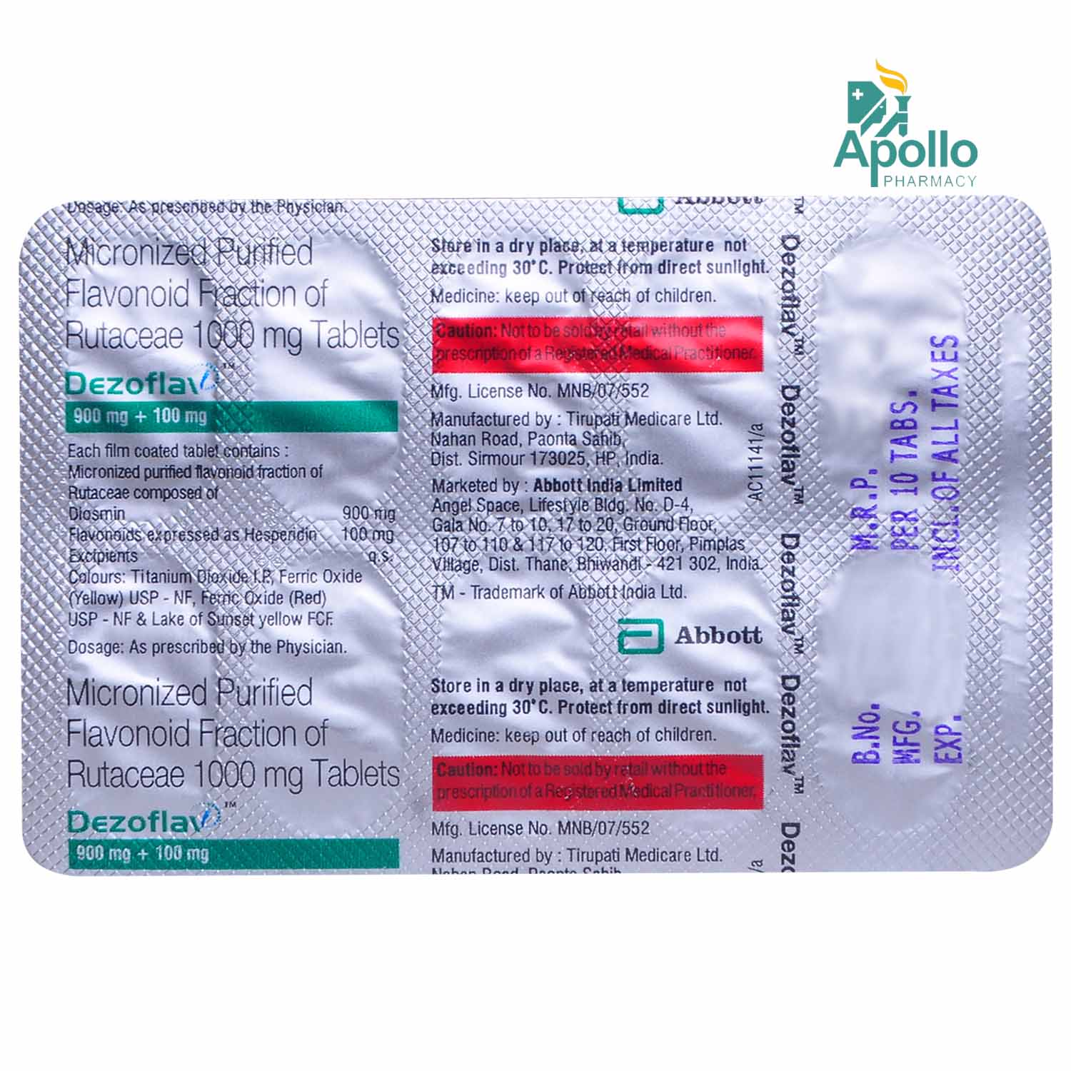 Dezoflav Tablet 10's Price, Uses, Side Effects, Composition - Apollo ...