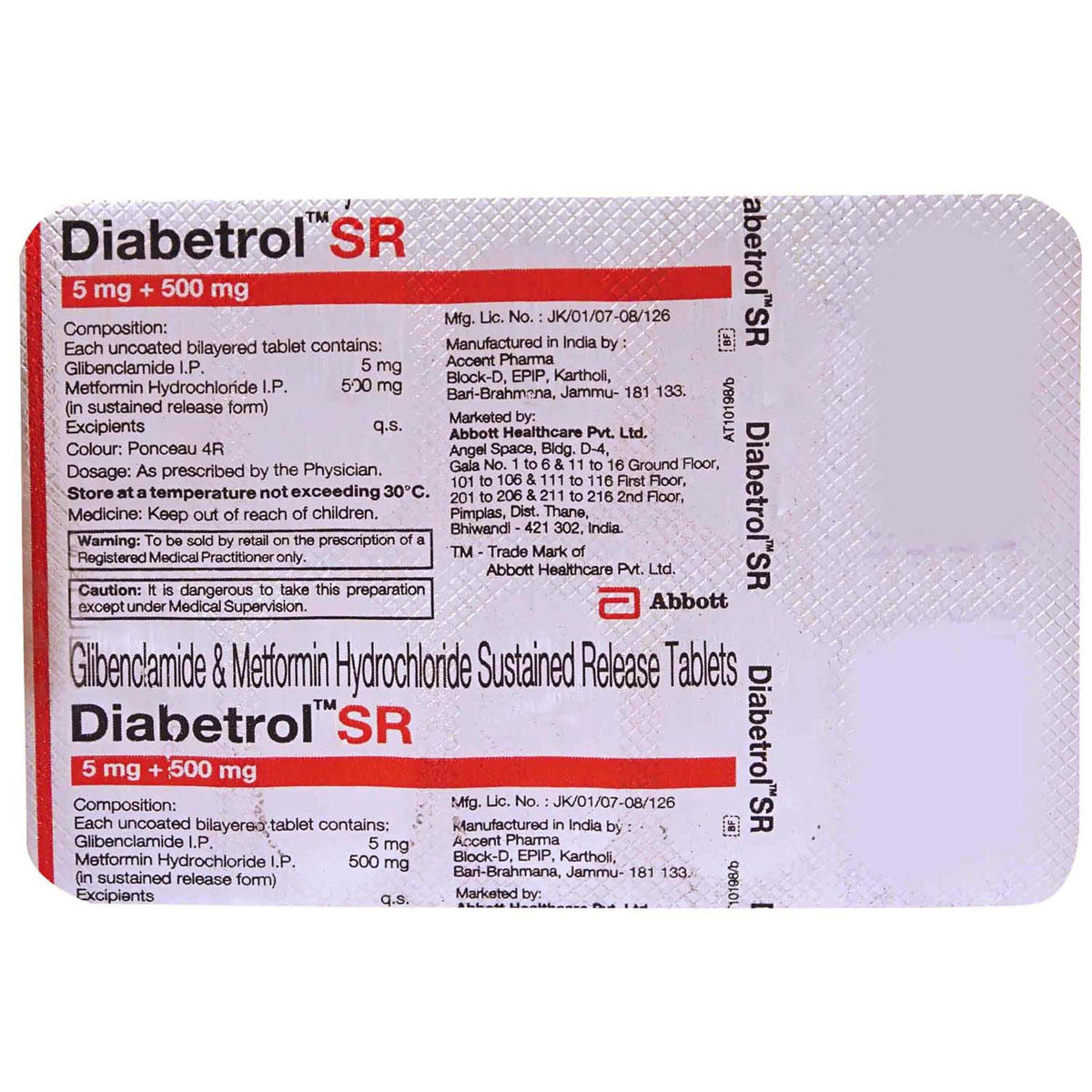 Diabetrol SR Tablet 10's Price, Uses, Side Effects, Composition ...