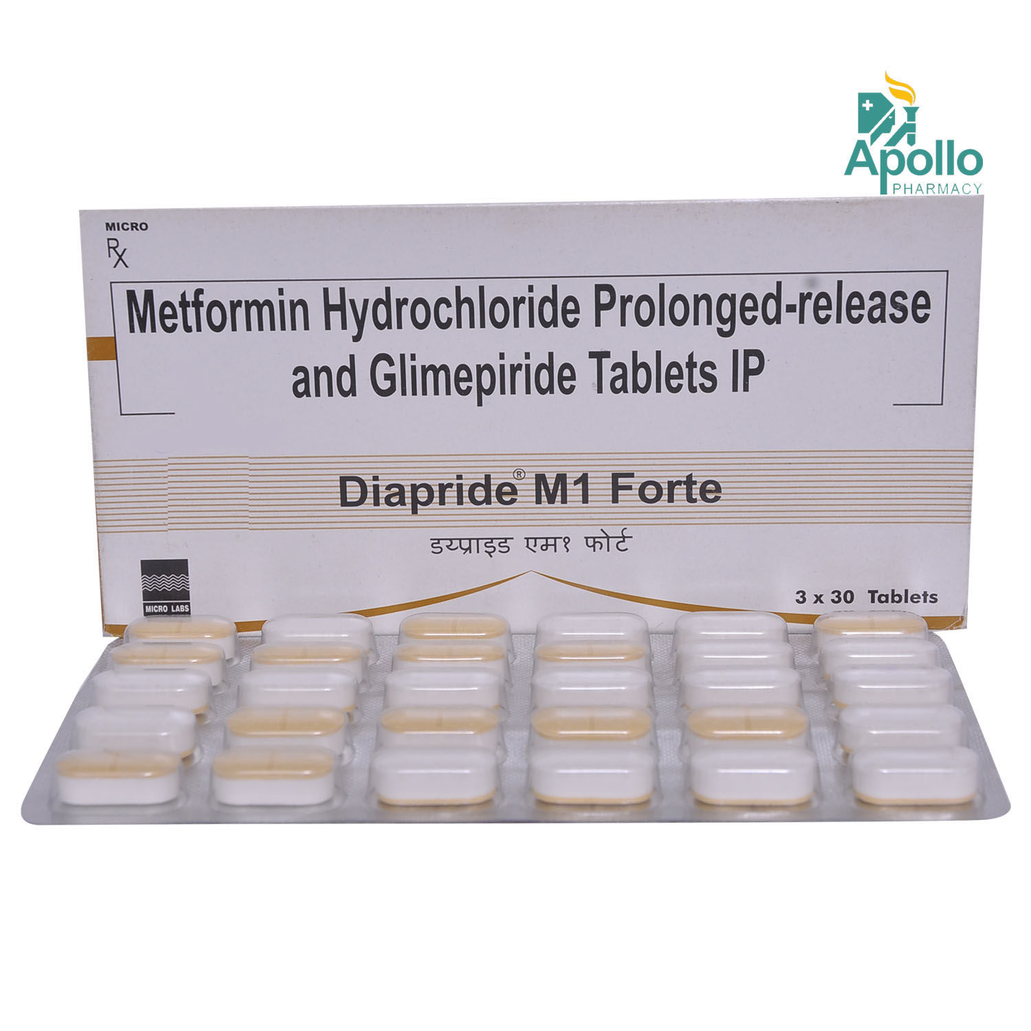DIAPRIDE M1 FORTE TABLET 30'S Price, Uses, Side Effects, Composition ...