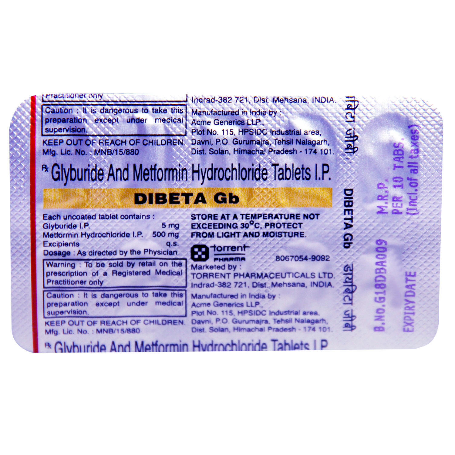 DIBETA GB TABLET Price, Uses, Side Effects, Composition - Apollo Pharmacy