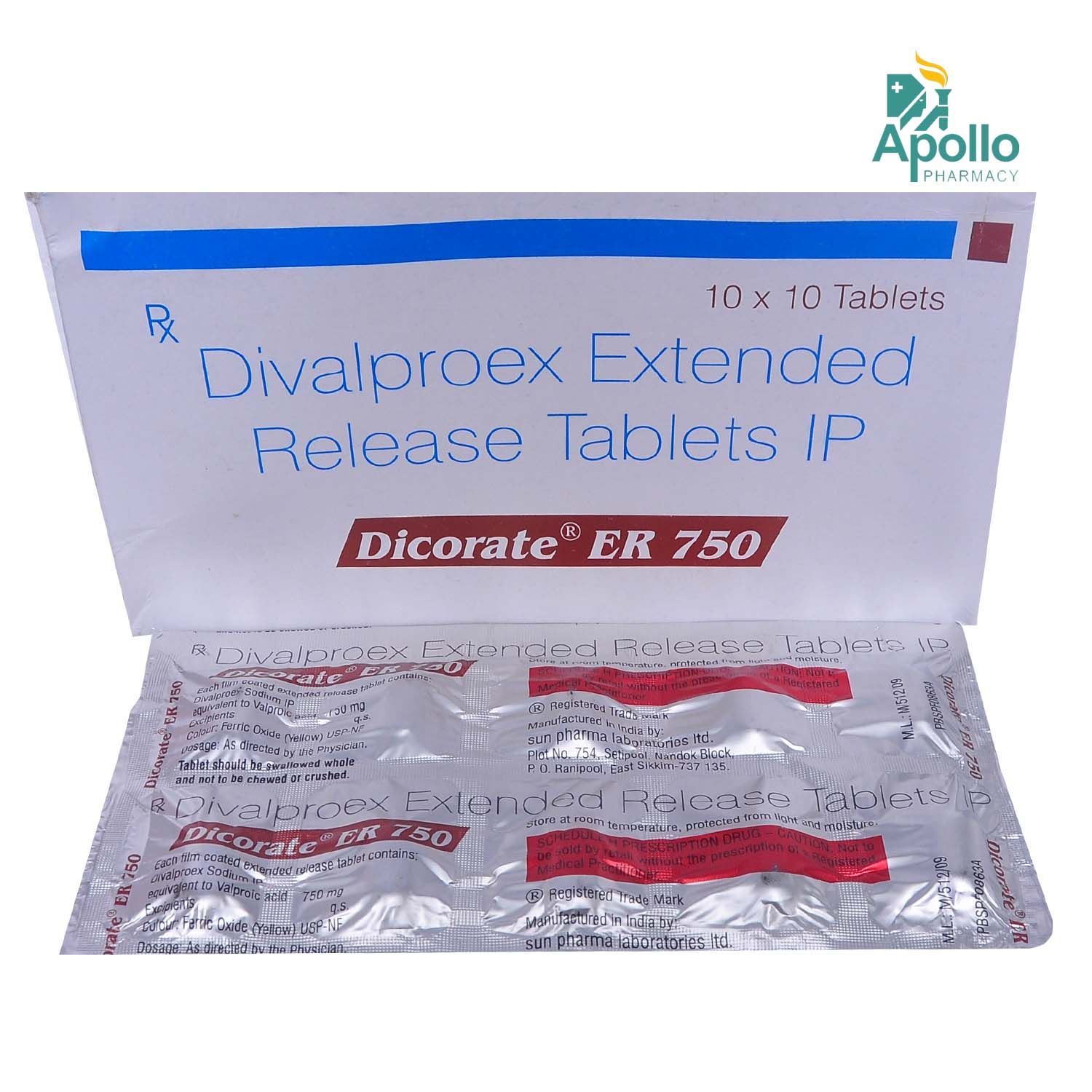 Dicorate ER 750 Tablet 10's Price, Uses, Side Effects, Composition - Apollo Pharmacy