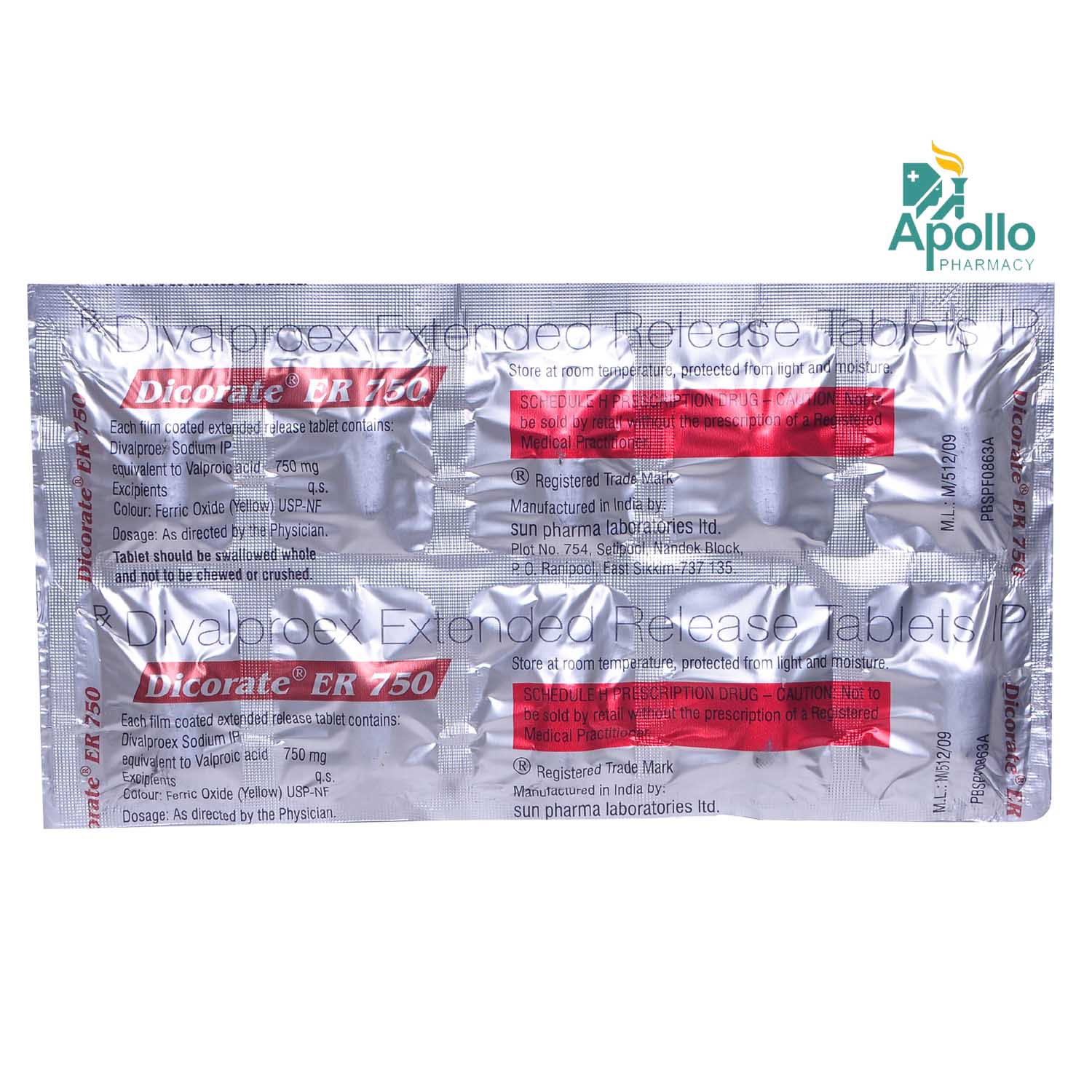 Dicorate ER 750 Tablet 10's Price, Uses, Side Effects, Composition - Apollo Pharmacy