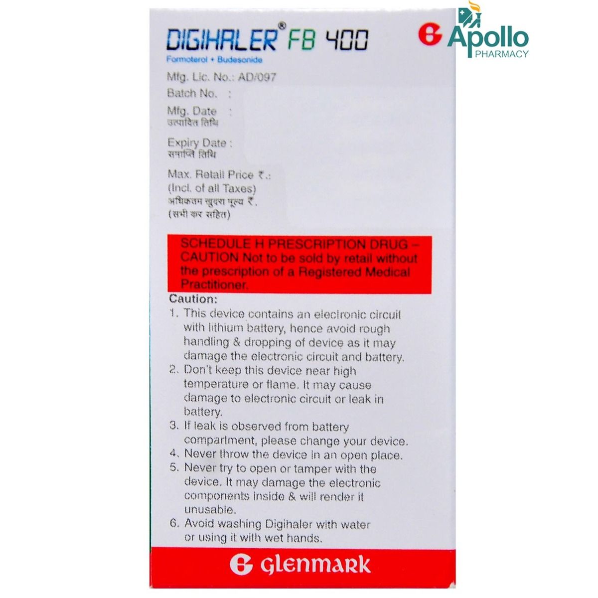 Digihaler FB 400 Inhaler Price, Uses, Side Effects, Composition ...