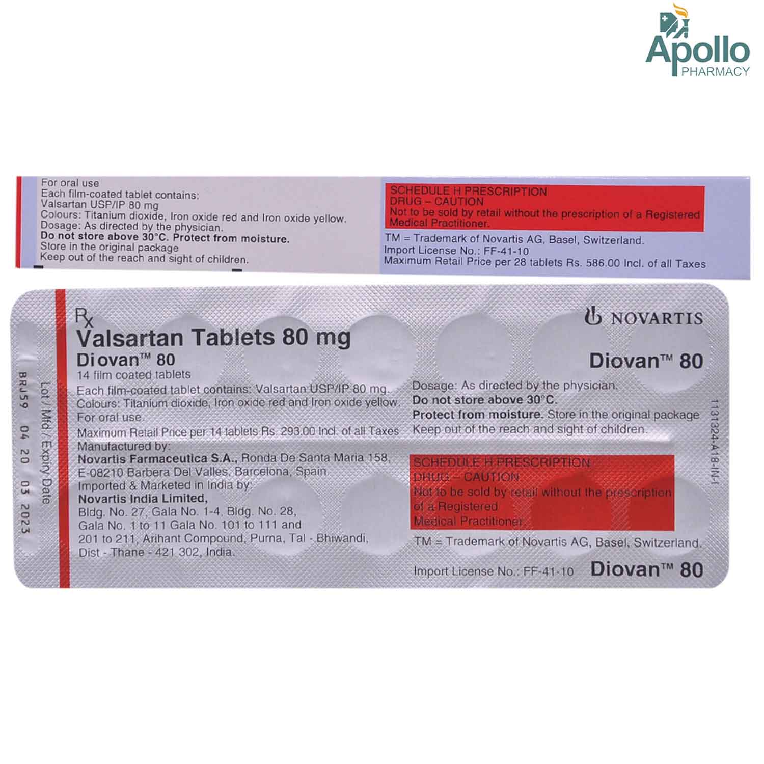 Diovan 80 Tablet 14's Price, Uses, Side Effects, Composition - Apollo ...