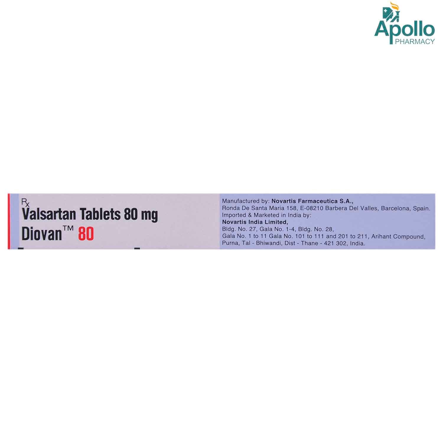 Diovan 80 Tablet 14's Price, Uses, Side Effects, Composition - Apollo ...