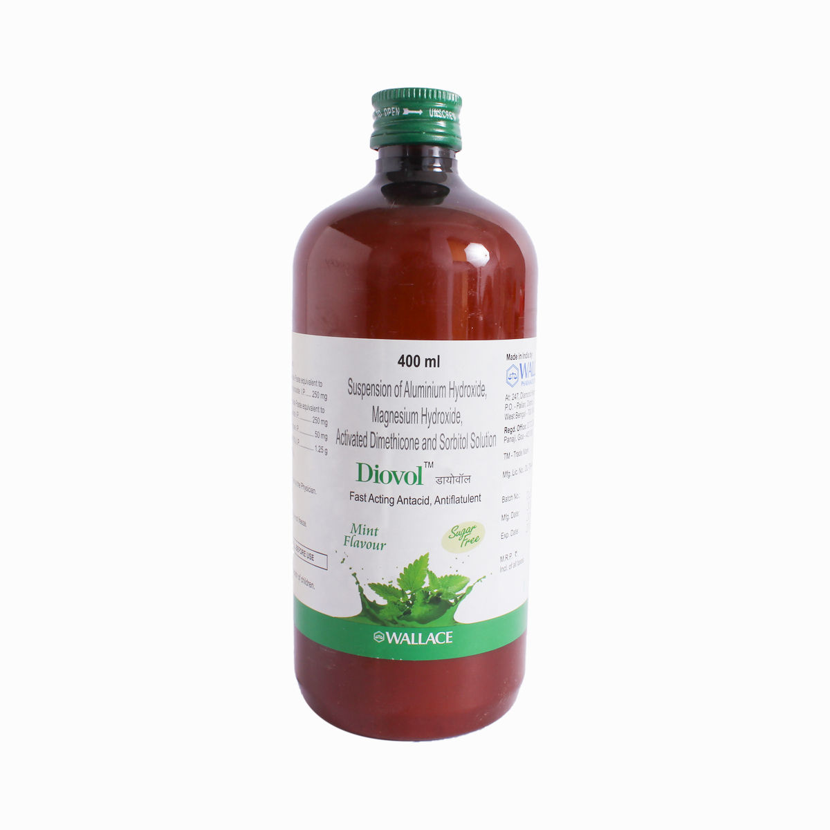 Diovol Sugar Free Mint Oral Solution 400 ml Price, Uses, Side Effects ...