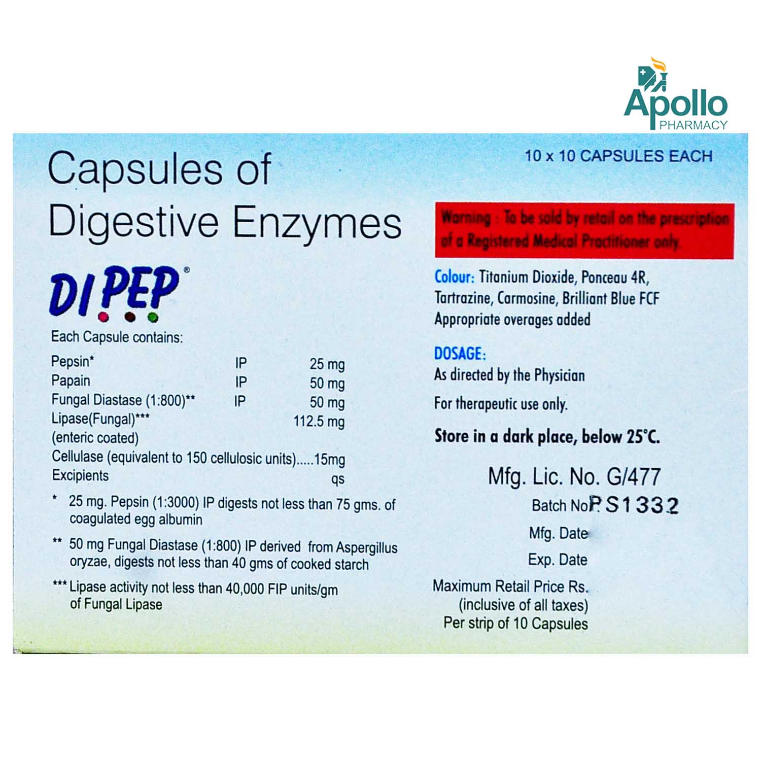 Dipep Capsule 10's Price, Uses, Side Effects, Composition - Apollo Pharmacy