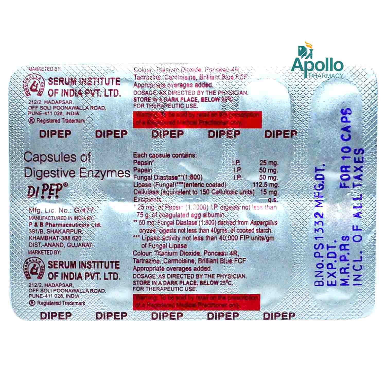Dipep Capsule 10's Price, Uses, Side Effects, Composition - Apollo Pharmacy
