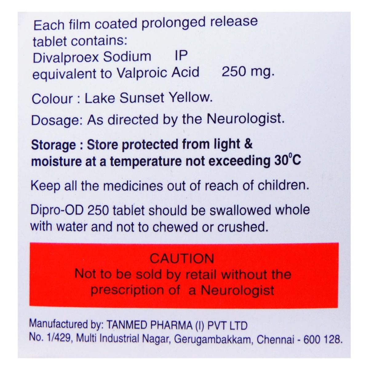 Dipro OD 250 Tablet 10's Price, Uses, Side Effects, Composition ...