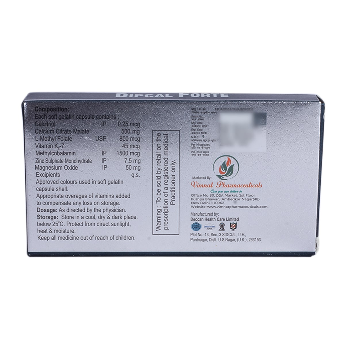 Dipcal Forte Capsule 10's Price, Uses, Side Effects, Composition ...